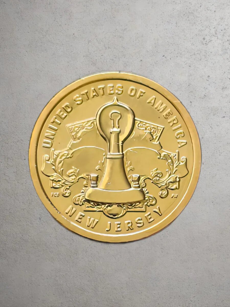 Монета 1 доллар США, 2019 г."Лампа накаливания Эдисона"