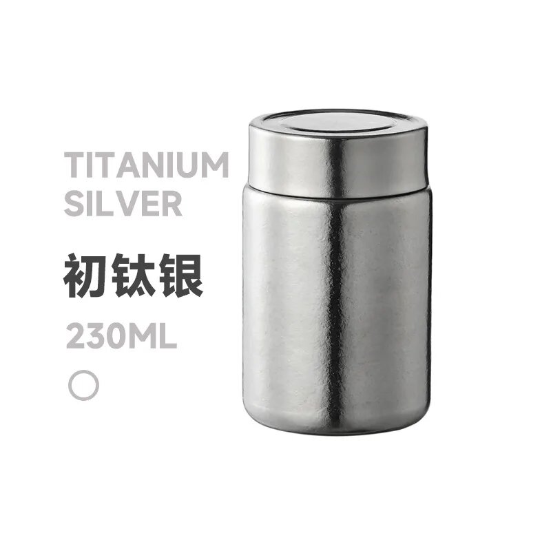 Мини-термос из титана 230 мл Серебряный, Silver