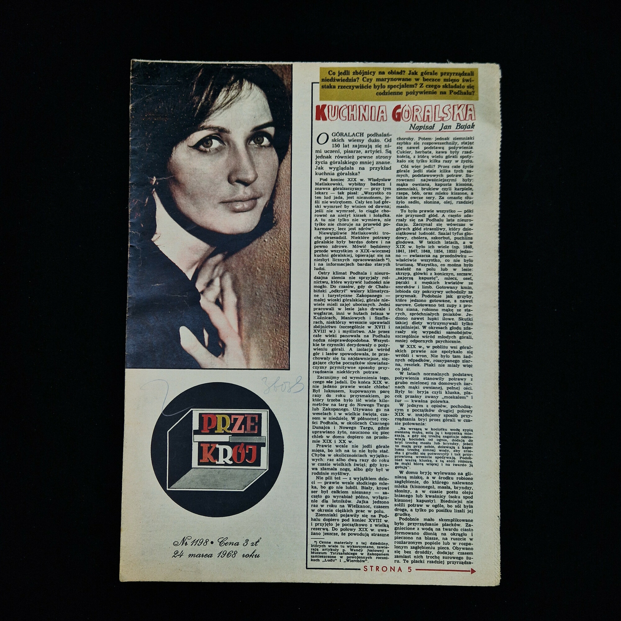 Журнал винтажный, СССР. Польское иллюстрированное издание Przekroj, номер 1198, 1968 год