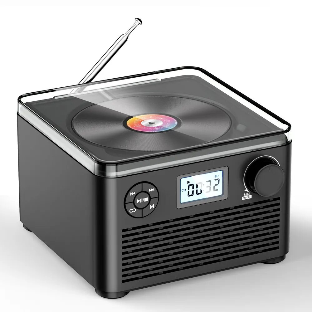 Портативный и перезаряжаемый CD-плеер с Bluetooth и FM-радио, USB MP3, хороший звук