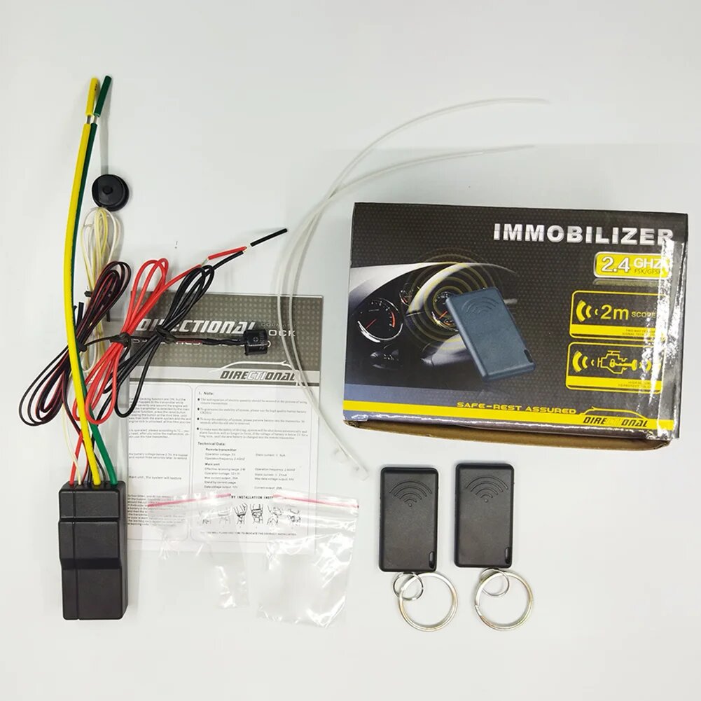 Автомобильный иммобилайзер 12 В, автомобильная сигнализация, автоматический интеллектуальный секретный замок, датчик 2-8 метров, 2,4 ГГц, RFID, автоматический скрытый замок, иммобилайзер, устройство