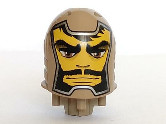 Деталь Lego bb0153pb08 Large Figure Head with Santis, Sir Pattern - Series 2
