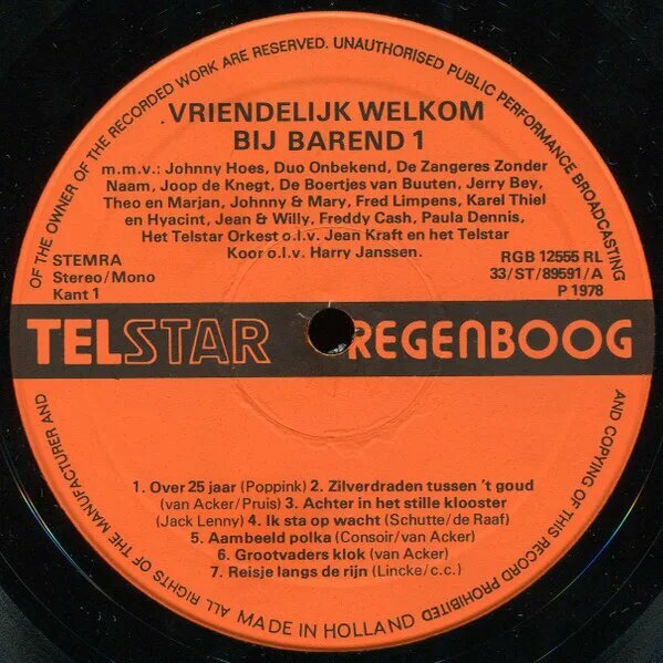 Various - Vriendelijk Welkom Bij Barend 1 VG