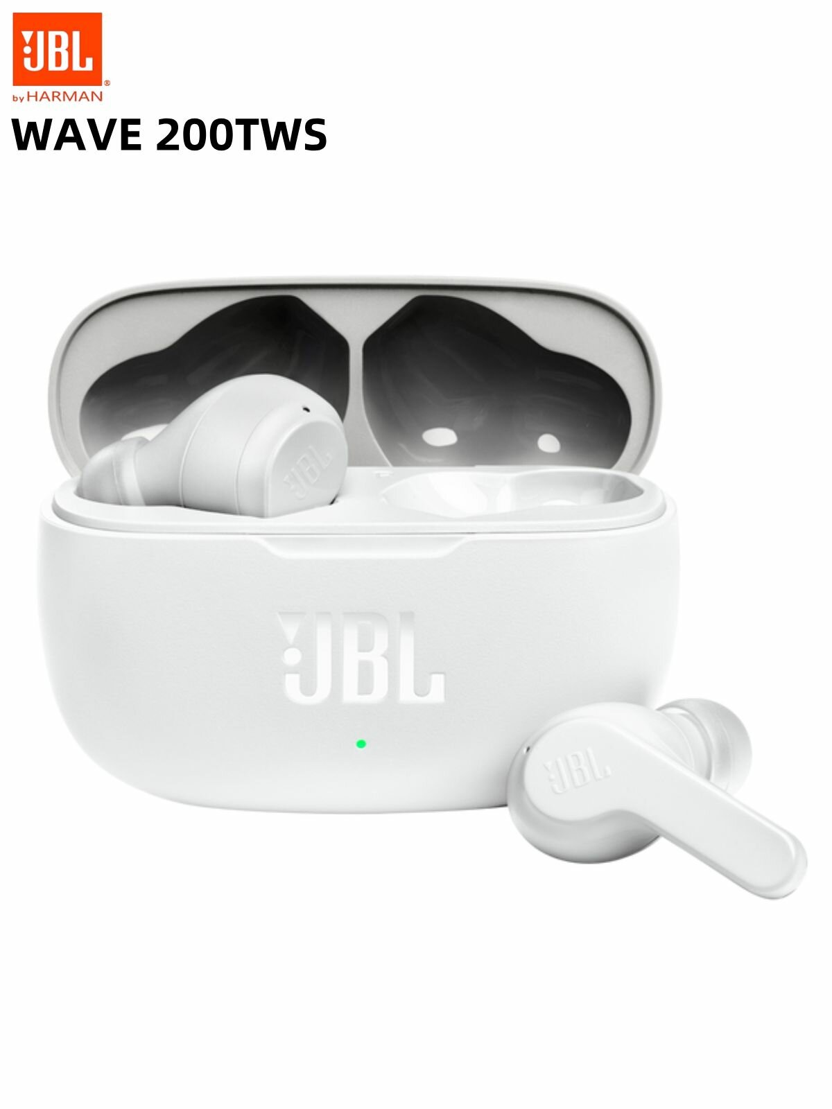JBL Наушники беспроводные с микрофоном JBL Wave 200TWS, Bluetooth, белый TWS для звонков