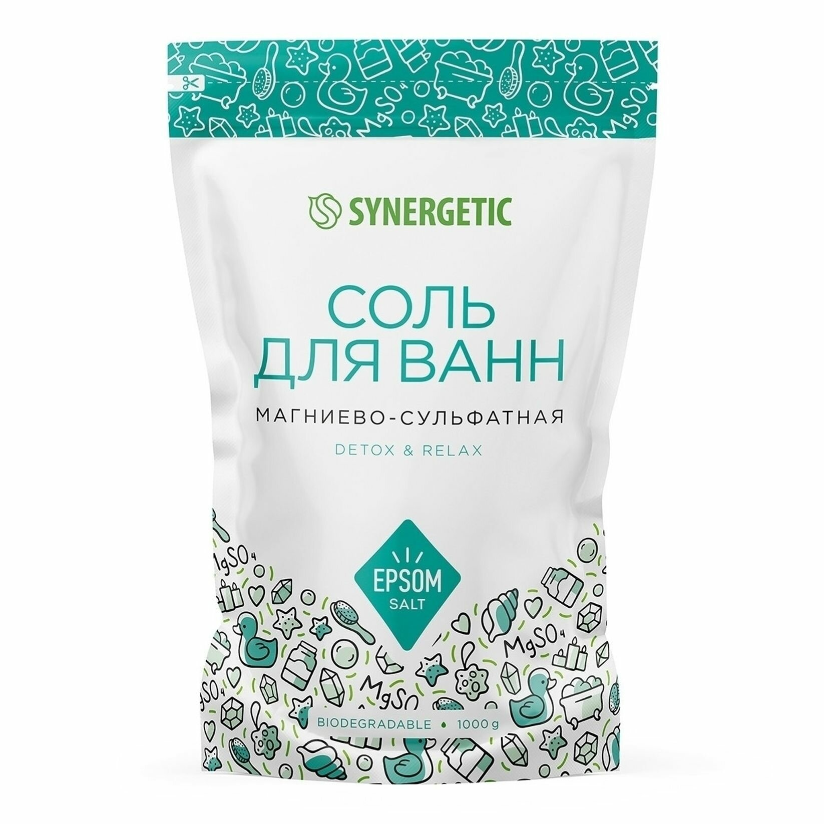 Соль для ванны Synergetic Detox & Relax 1 кг