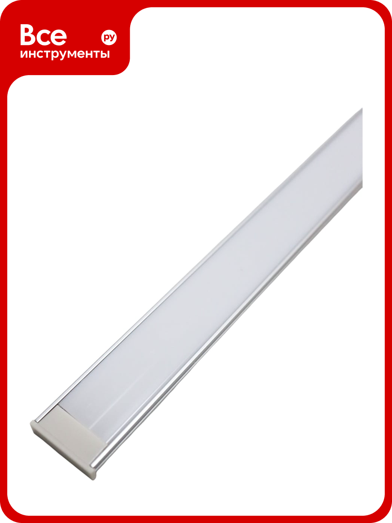 Алюминиевый накладной профиль прямой с экраном truEnergy 24x6мм анодированный 2м 19080