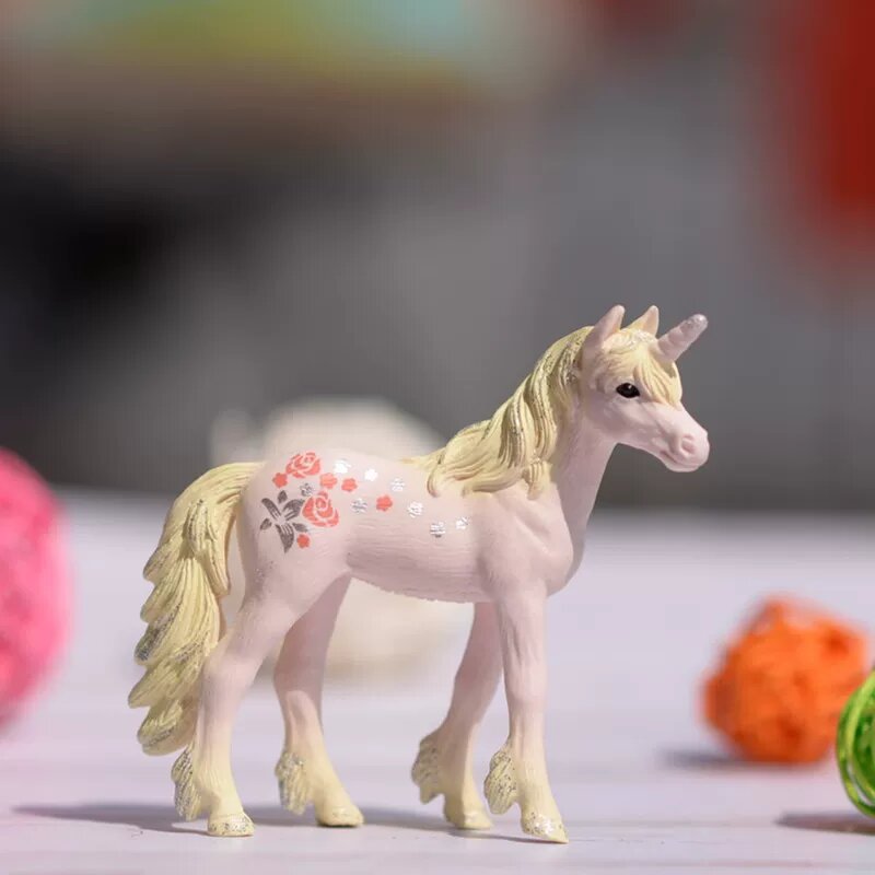 Schleich твердопластовый единичный единорог для украшения праздничного торта, детская игрушка для ролевых игр