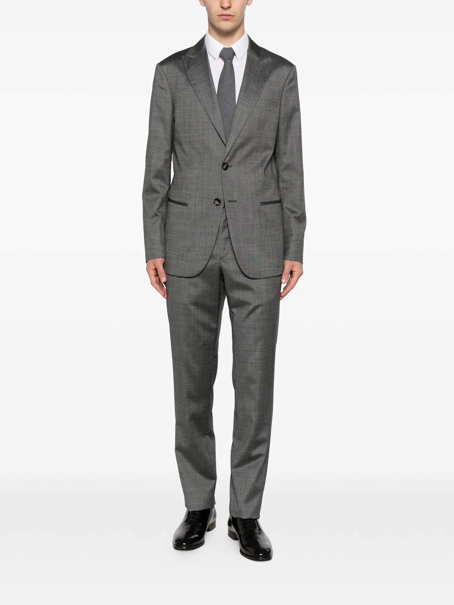 Комбинезон GIORGIO ARMANI Single-breasted notch-lapel suit, размер 52, grey — фото 1