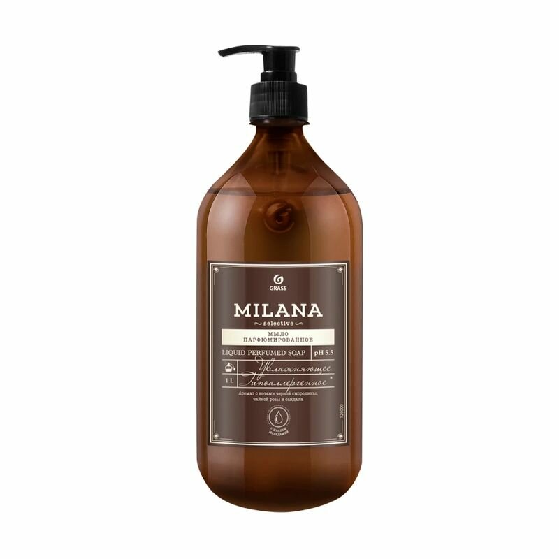 Мыло жидкое "Milana", GRASS, 1 л, масло макадами и черной смородины