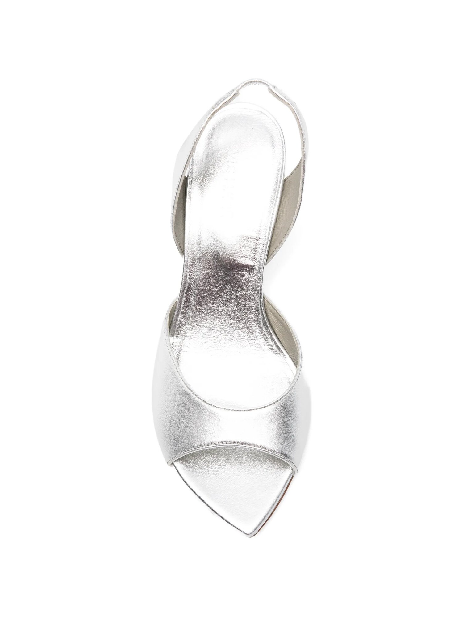 Босоножки Vic Matie Metallic-effect slingback sandals, размер 36, Silver — фото 1