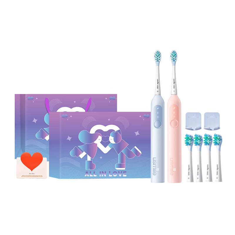 Электрическая зубная щетка унисекс Usmile P10 Iris Blue+Party Pink[Two Way Commitment Box]