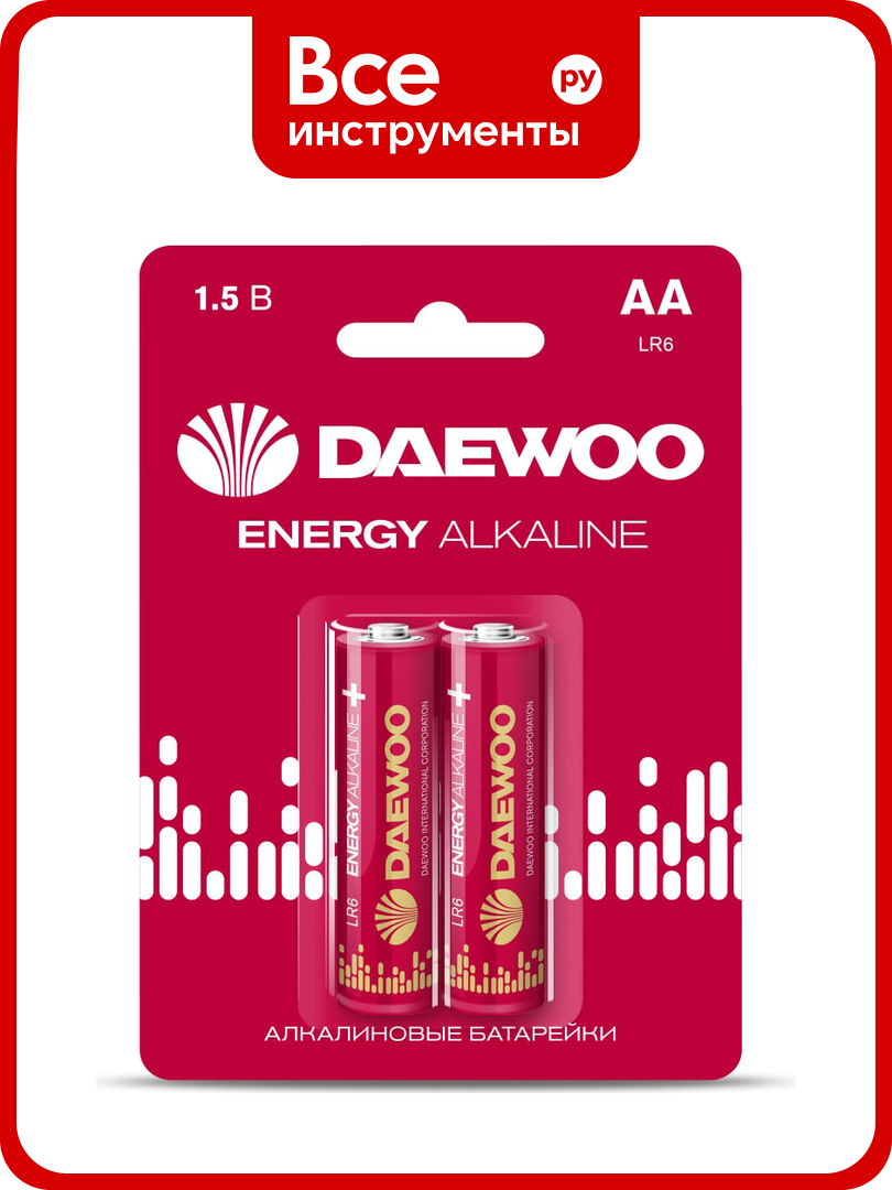 Батарейка Алкалиновый элемент питания DAEWOO AA/LR6 1.5В Energy Alkaline BL-2 (уп.2шт) 5029750
