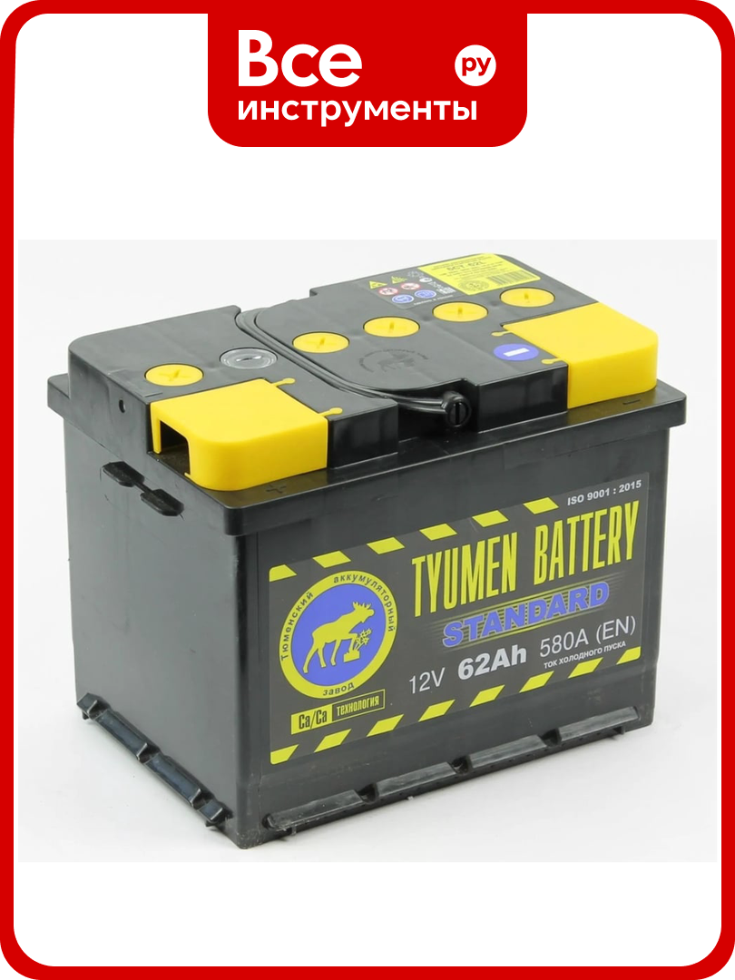 Аккумуляторная батарея TYUMEN BATTERY Тюмень TNS62.1 кальциевая, прямая полярность, для легковых и грузовых автомобилей
