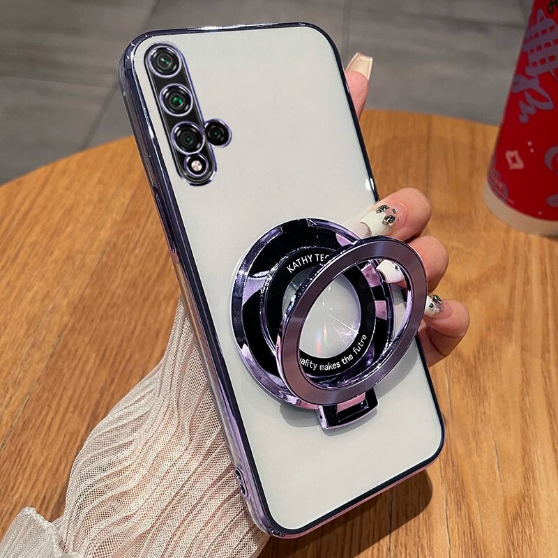 Прозрачный силиконовый чехол с электропокрытием для Huawei nova 5 Pro, цвет темно-фиолетовый, противоударный и защитный