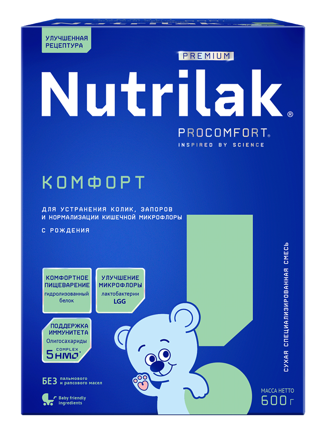 Молочная смесь Nutrilak Premium Комфорт, от колик и запоров, с рождения, 600 г