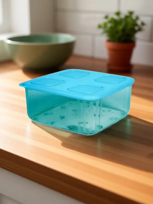 Контейнер Кристальный (1,04 л), голубой Tupperware для десертов, слоеных салатов, творога