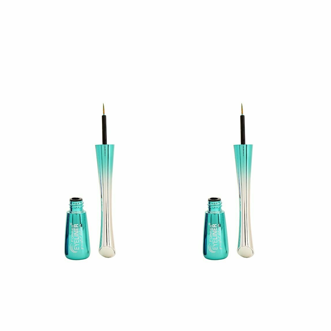 Farres cosmetics Подводка для глаз с тонкой кисточкой, изумрудная, 2 шт