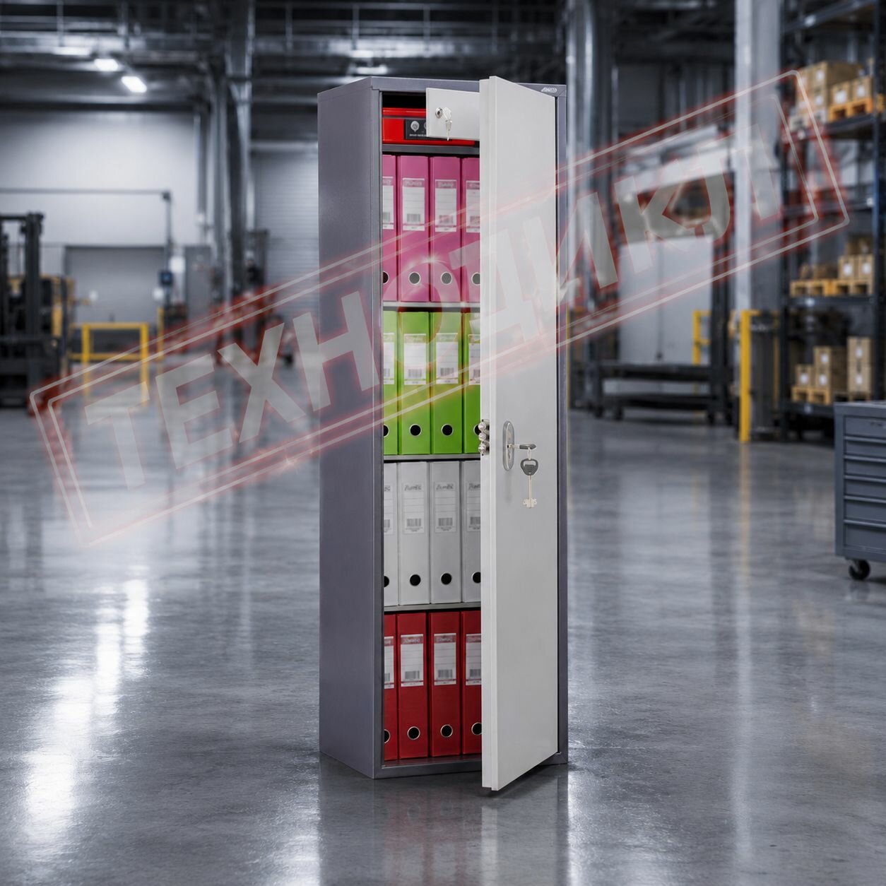 Шкаф бухгалтерский металлический техноцикл AIKO SL-150Т, 1490x460x340 мм, серый