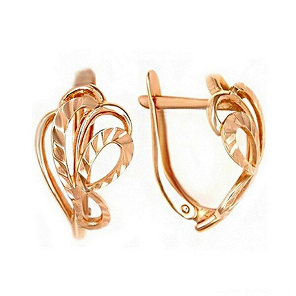 Серьги, красное золото, 585 проба