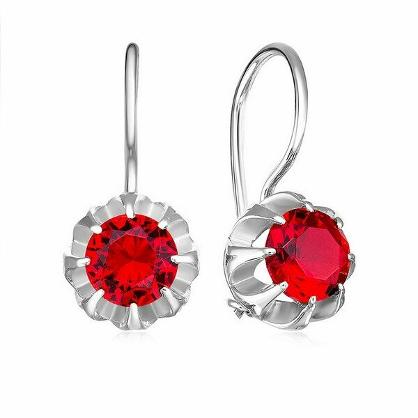 Серьги, серебро, 925 проба, фианит