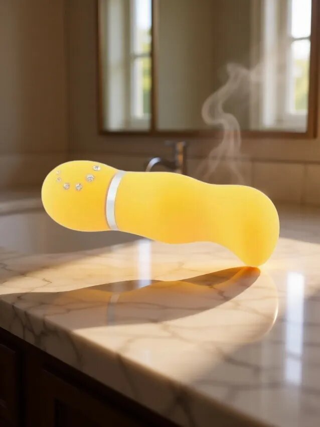 Вибратор Sexus, пластиковый, 14см, с вибрацией, точка G, желтый