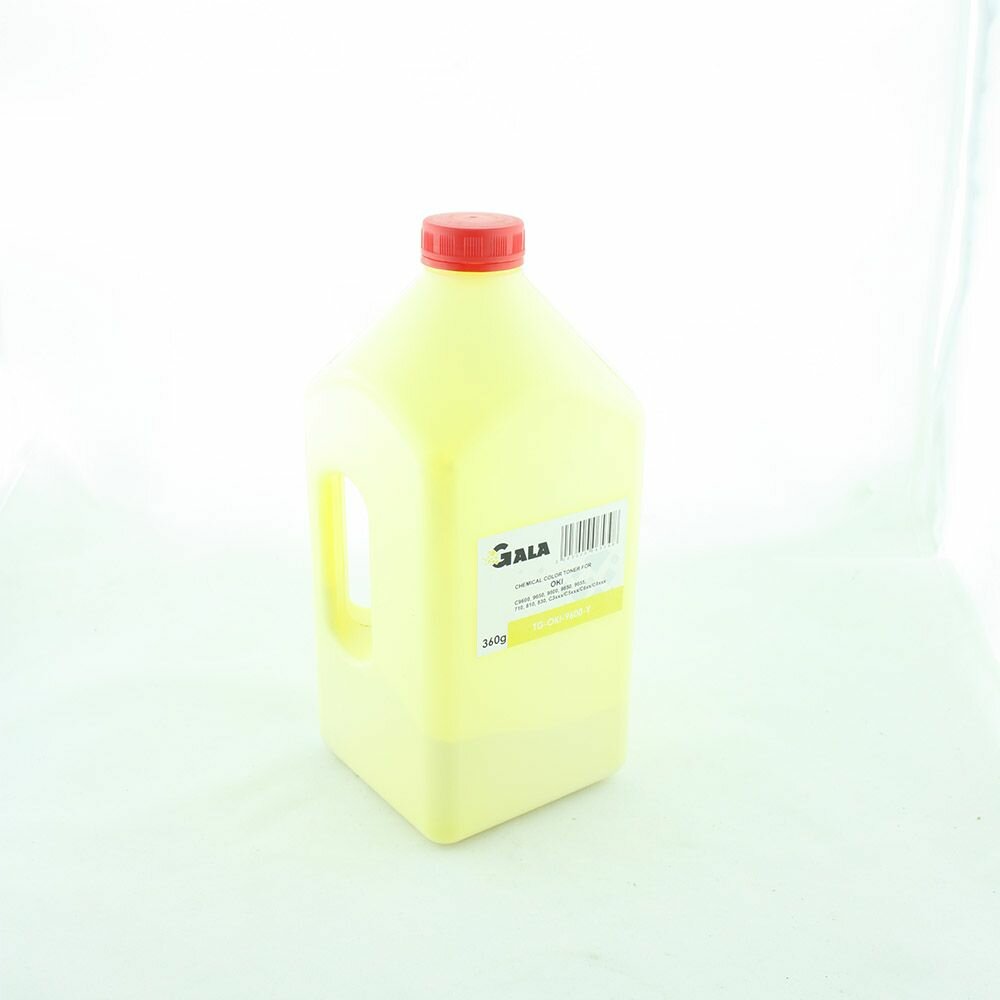 Тонер химический желтый (Yellow) для принтеров OKI C9600, C9650, C9655, C9800, C9850, C5650, C5850, C510, C530, C610 (360 г)(GALA)