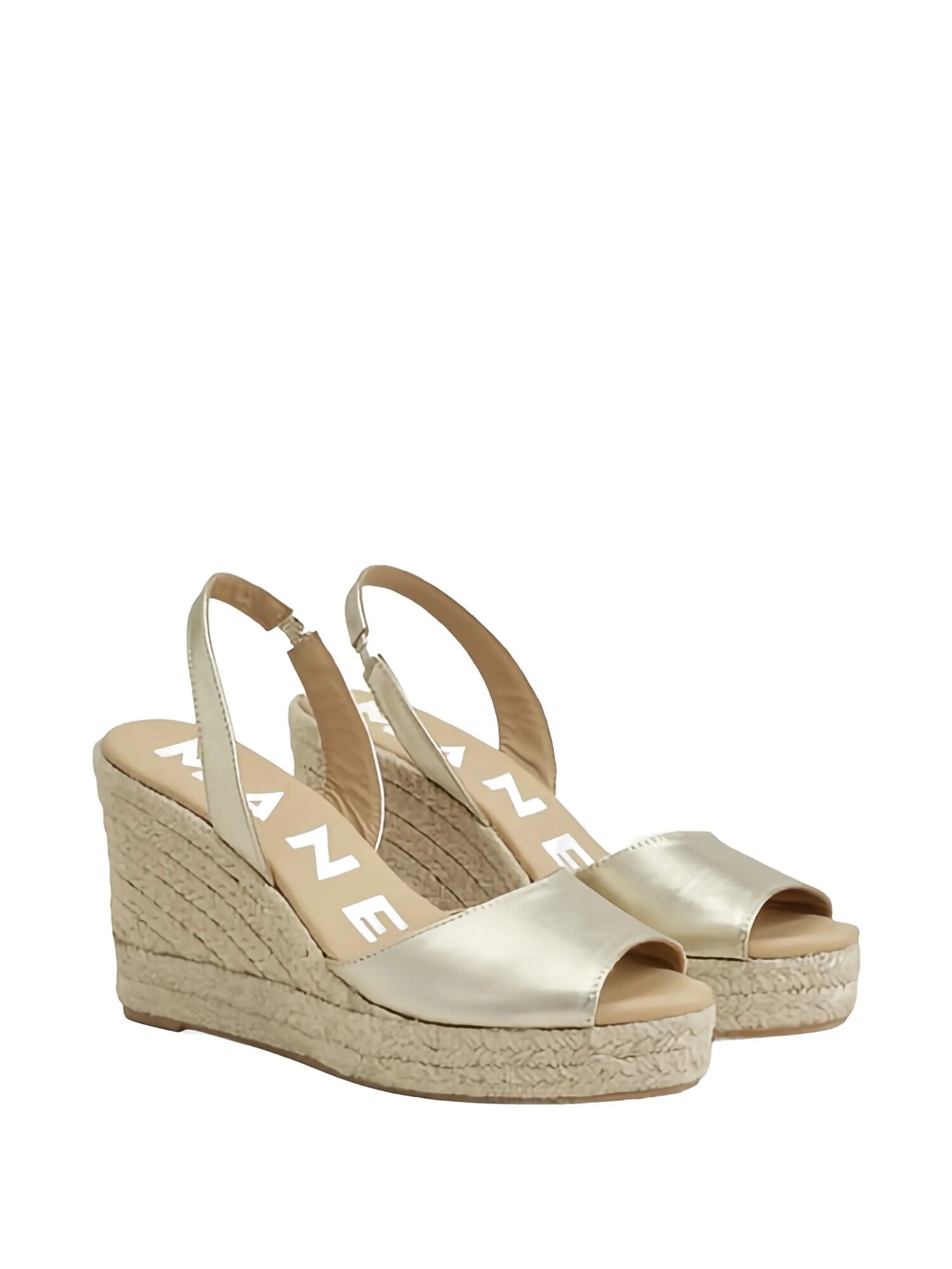 Эспадрильи Manebi Metallic-leather slingback espadrilles, размер 37, gold — фото 1