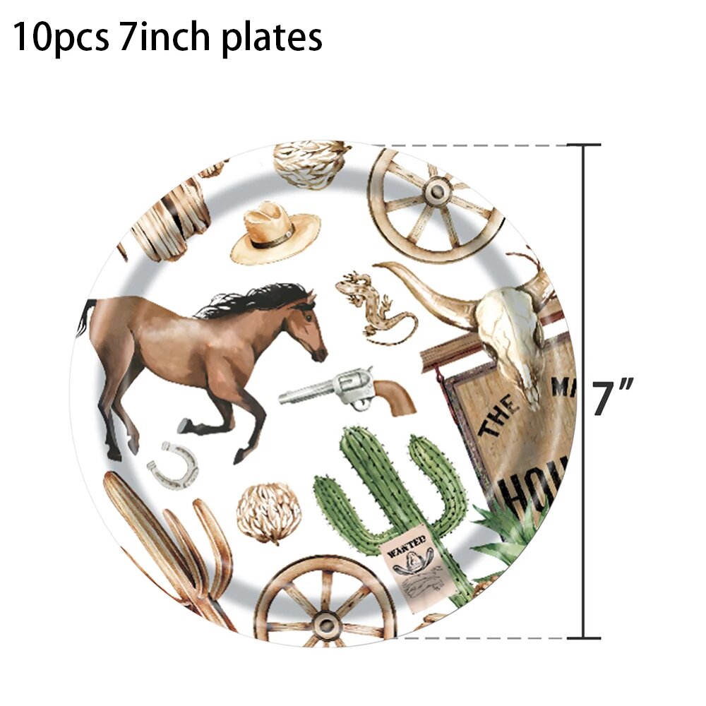 Гирлянда-баннер "Дикий Запад" для вечеринки XMSJ 10pcs 7inch plates