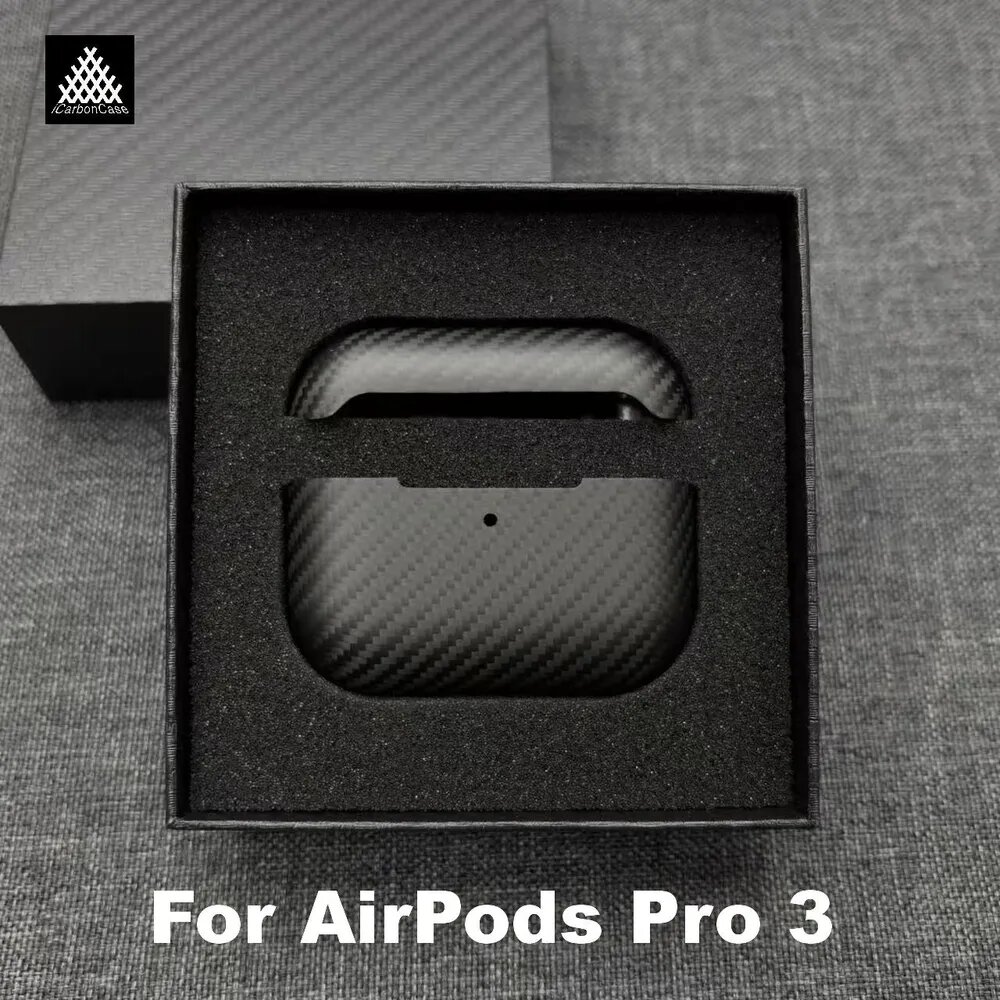 Для AirPods Pro 3 Беспроводные Bluetooth-наушники, 100% настоящий кованый карбон, сверхлегкий защитный чехол