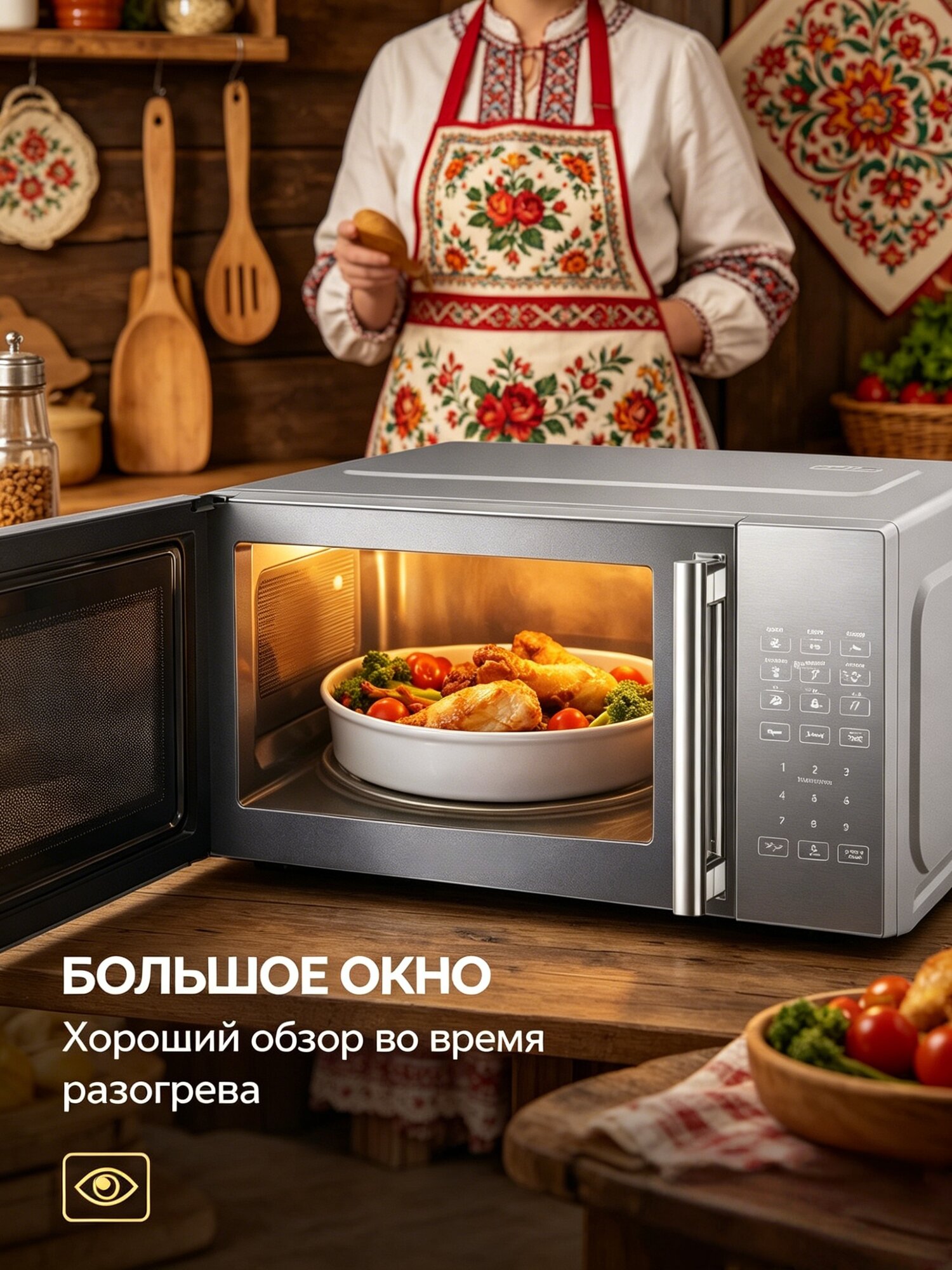 Микроволновая печь VICALINA VL-140D 700Вт 20л с большим окном