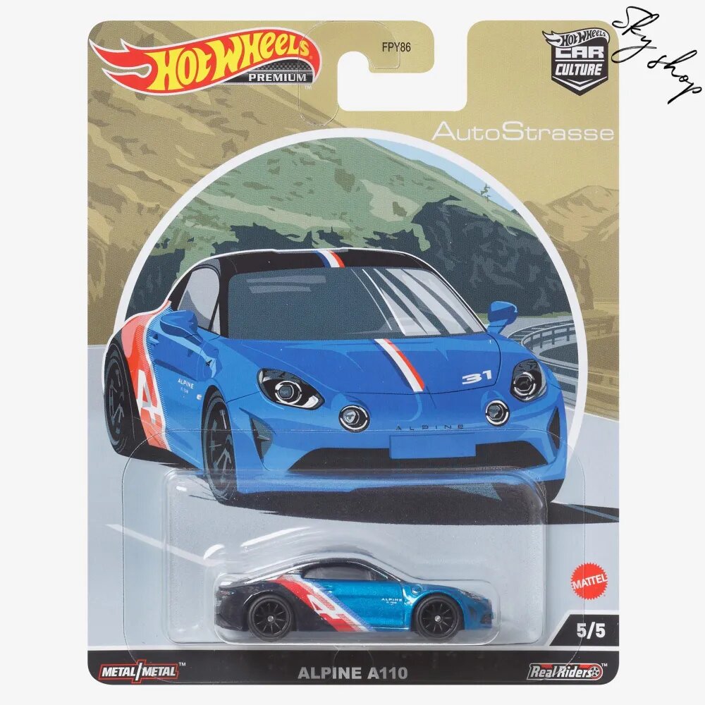 Машинка Hot Wheels Premium Car Culture Alpine A110, масштаб 1:64, 7 см