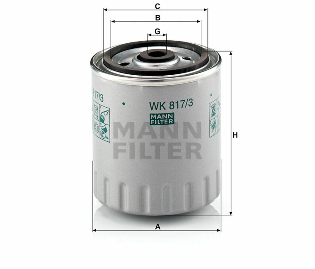 Фильтр Топл. mercedes W124,201,202,210,460, Vito, Sprinter Дизель (MANN-FILTER WK 817/3 x)