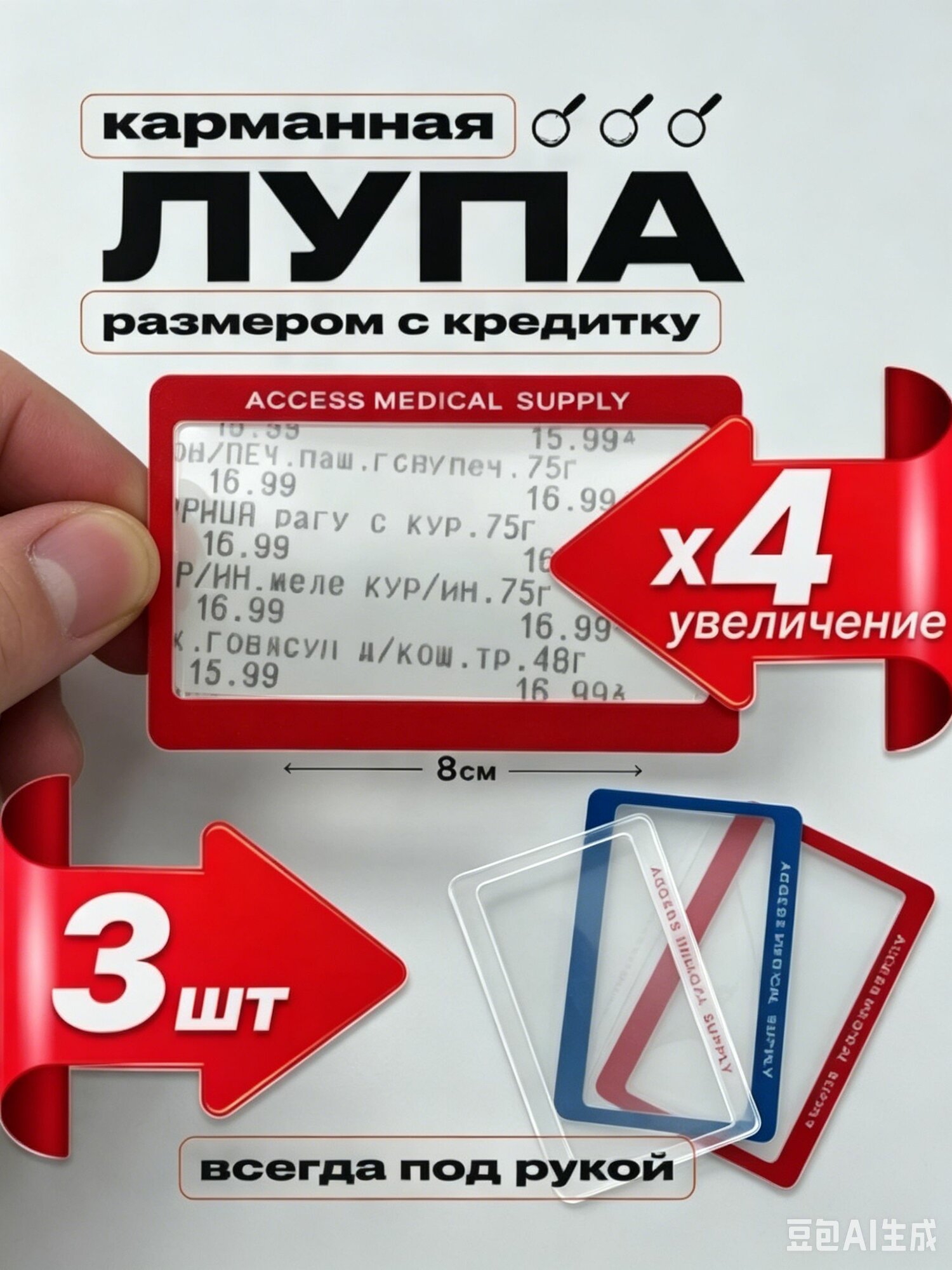 Лупа 3-кратная