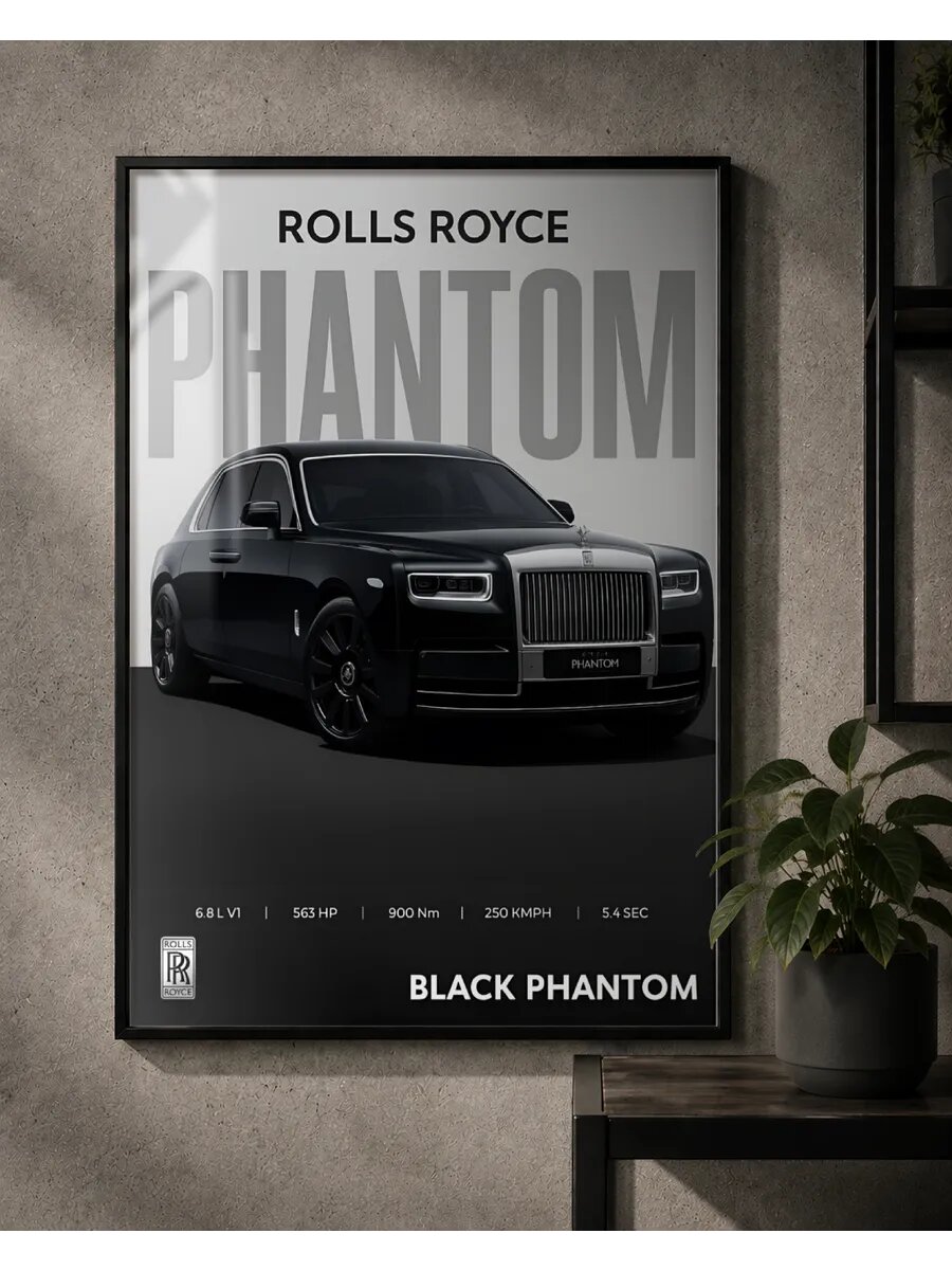 Постер Rolls-Royce Phantom A3 42X29.7 Роллс-Ройс Фантом