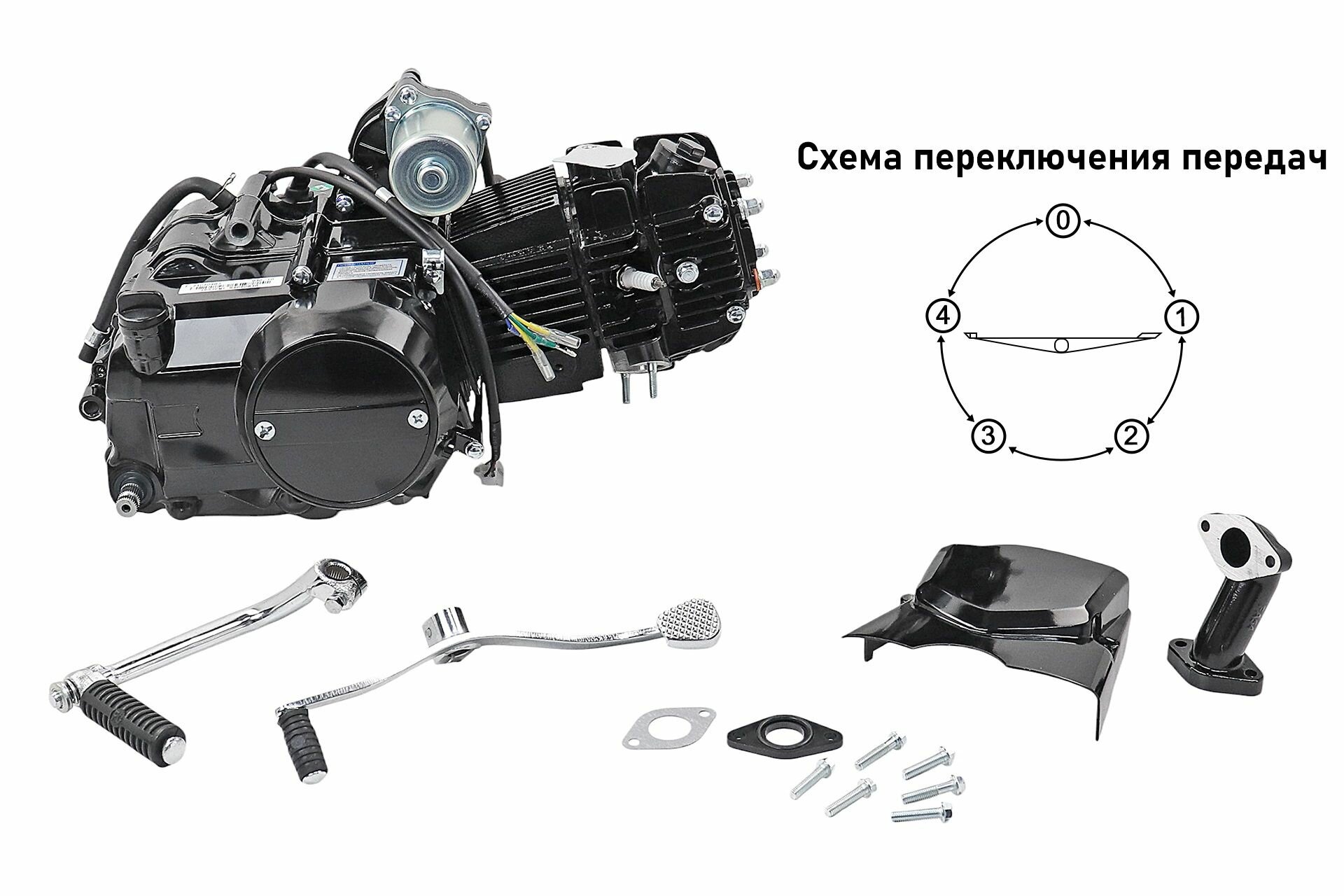 Двигатель 1P52FMI 125см3 эл. стар, полуавтомат, Alpha (С120) NEW (черный)