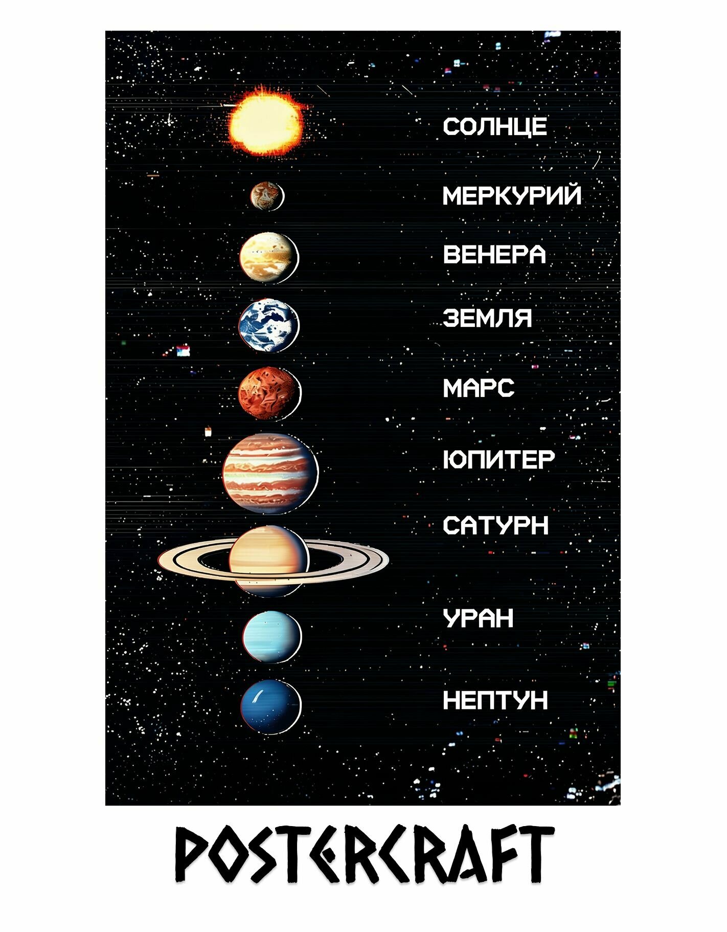 Постер "Солнечная Система", 29.7х42см, А3, глянцевый