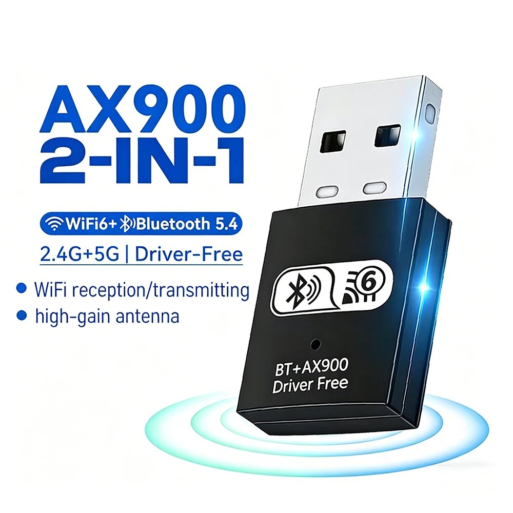 KEBIDU беспроводной адаптер Wi-Fi 6 USB 3.0 AX1800 900M and BT5.4