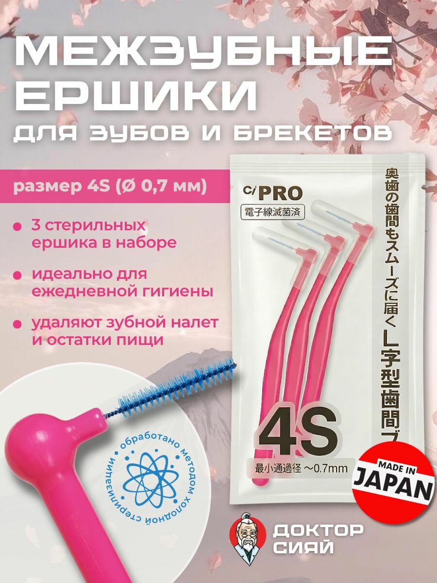 Межзубные ершики 0.7мм для зубов и брекетов