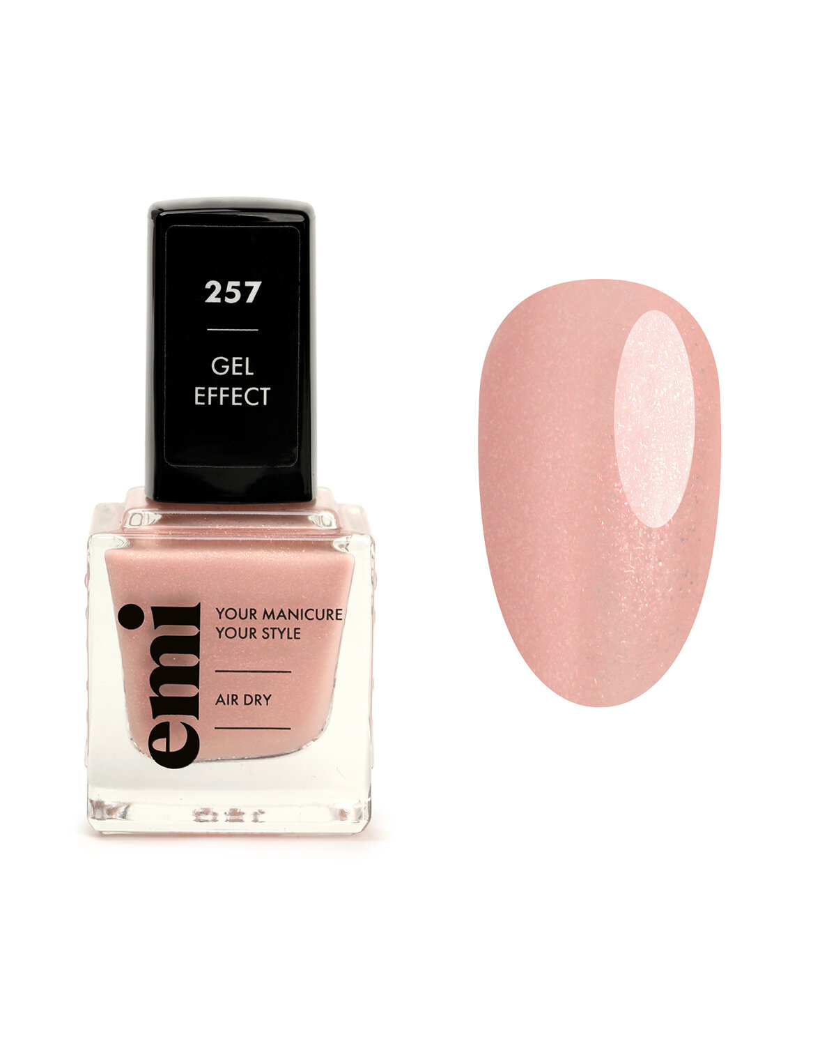 NANO-Ультрастойкий лак с гелевым эффектом, EMI, Gel Effect Легкий румянец №257, 9 мл