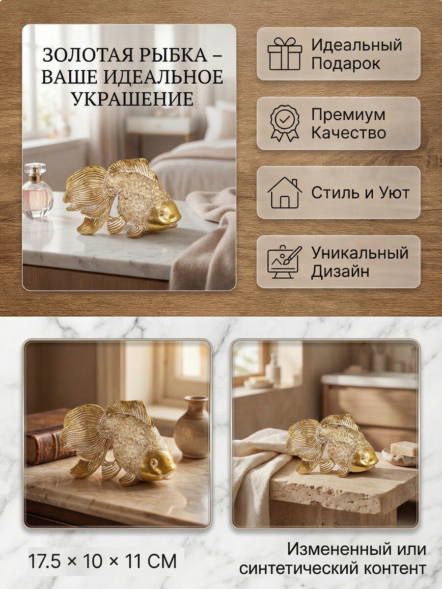Фигурка декоративная "Рыба", L17,5 W10 H11 см