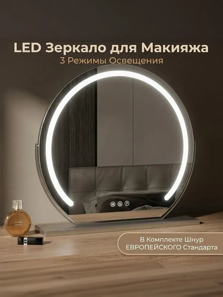 Зеркало гримерное, 30 см х 29.5 см, 1 шт