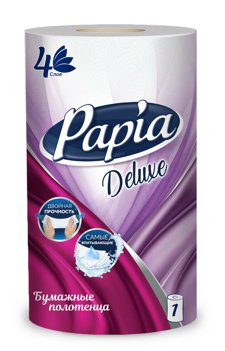 Бумажные полотенца Papia Delux 4-слойные 1 рулон (5 шт)
