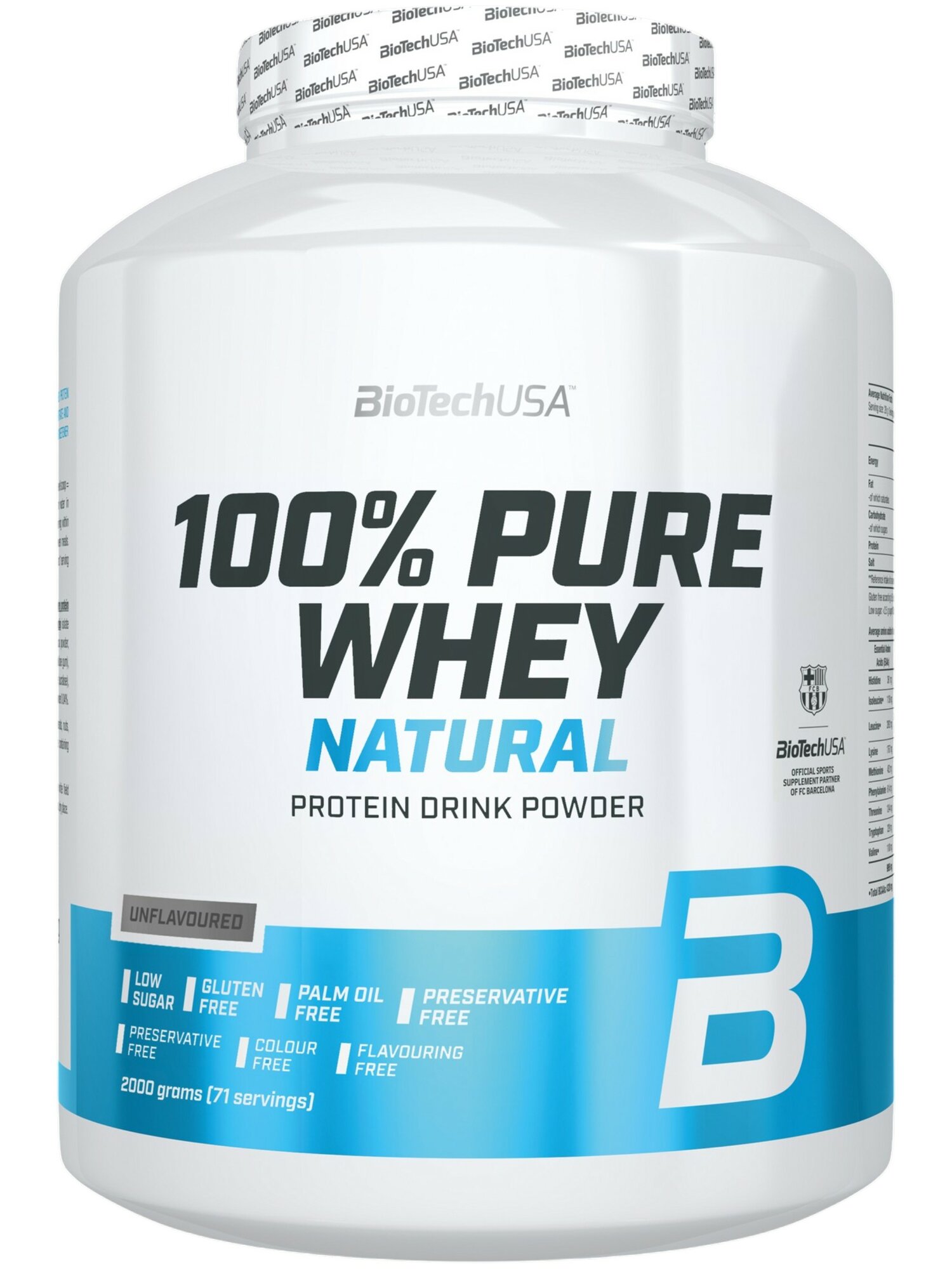 Сывороточный протеин BioTechUSA 100% Pure Whey 2000 г, Без вкуса