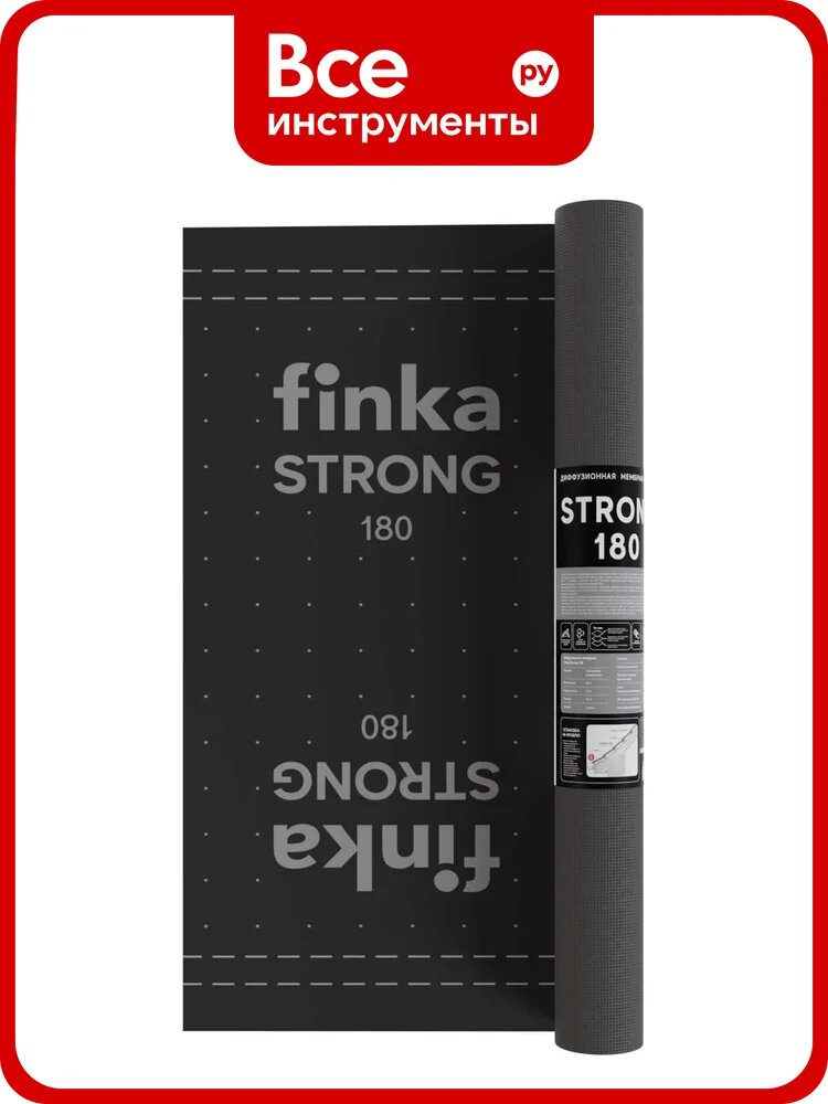 Диффузионная мембрана Finka Strong 180 1,5x50 м, 75 м2 FMS75CH, крыш, полипропиленовая мембрана, УФ‑стойкая 3000 мес