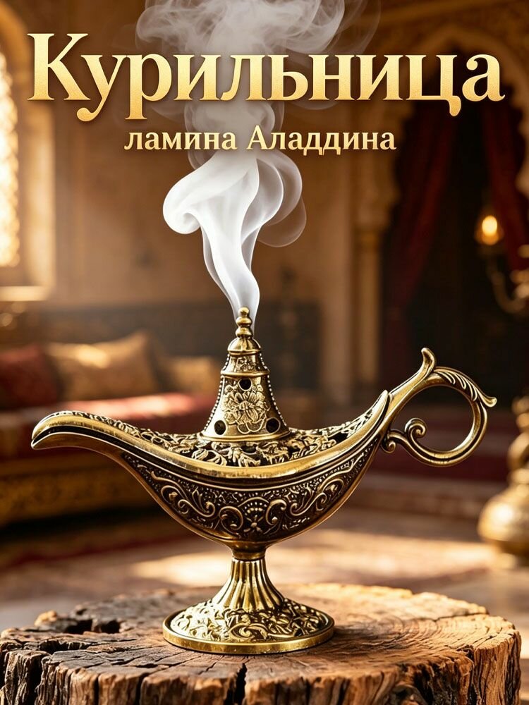 Курильница лампа Аладдина Аромалампа для дома и офиса, металла,9x3.2x6 см