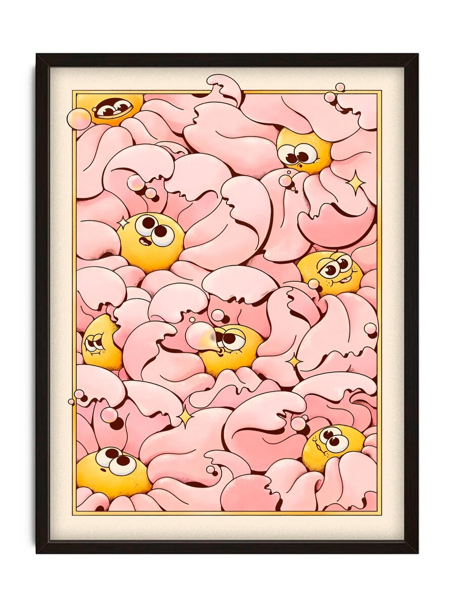 Интерьерный постер "Bubble Blossom" в стиле pinterest, формат 30x40 см