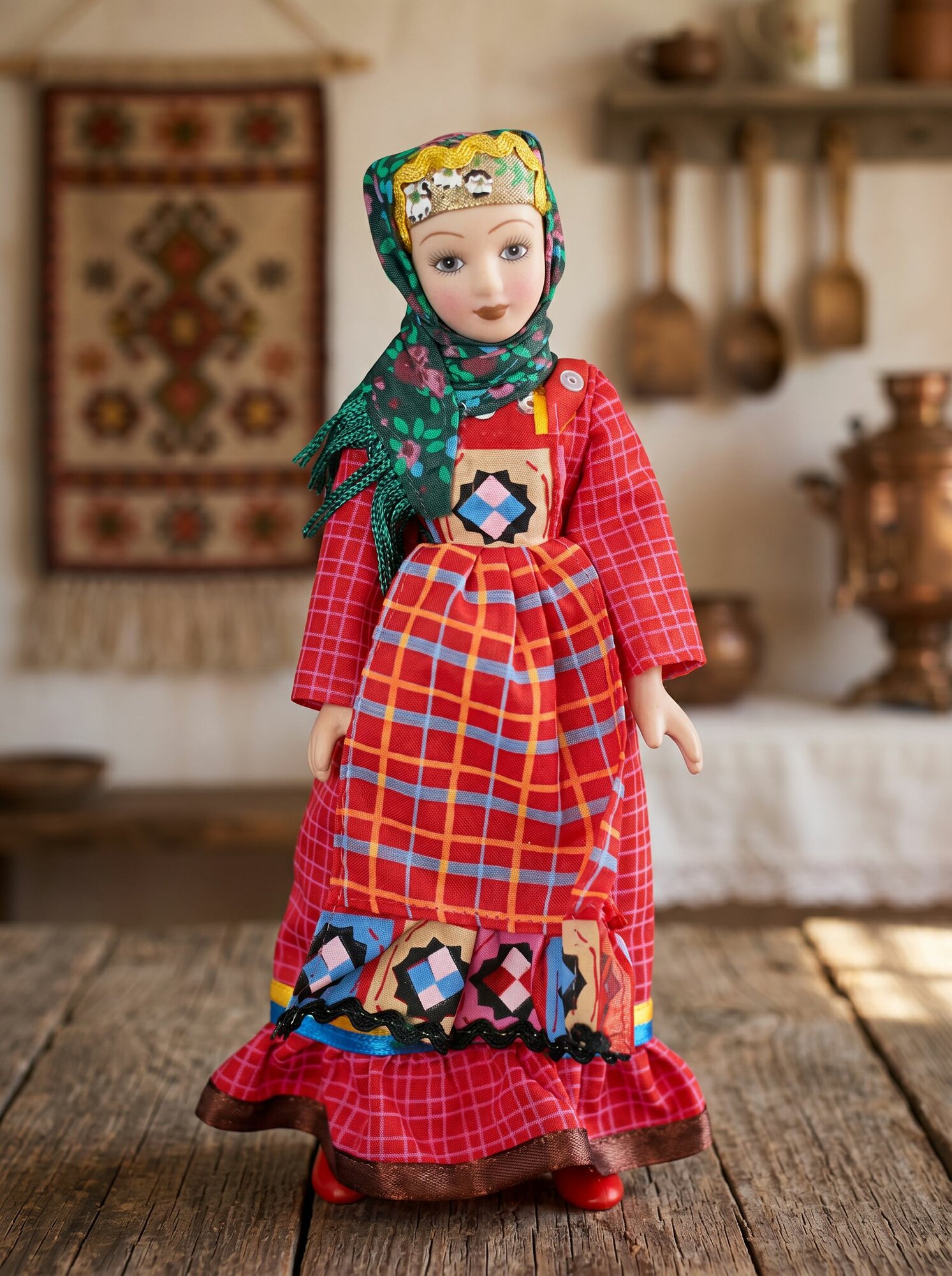 Кукла коллекционная в нагайбакском женском костюме