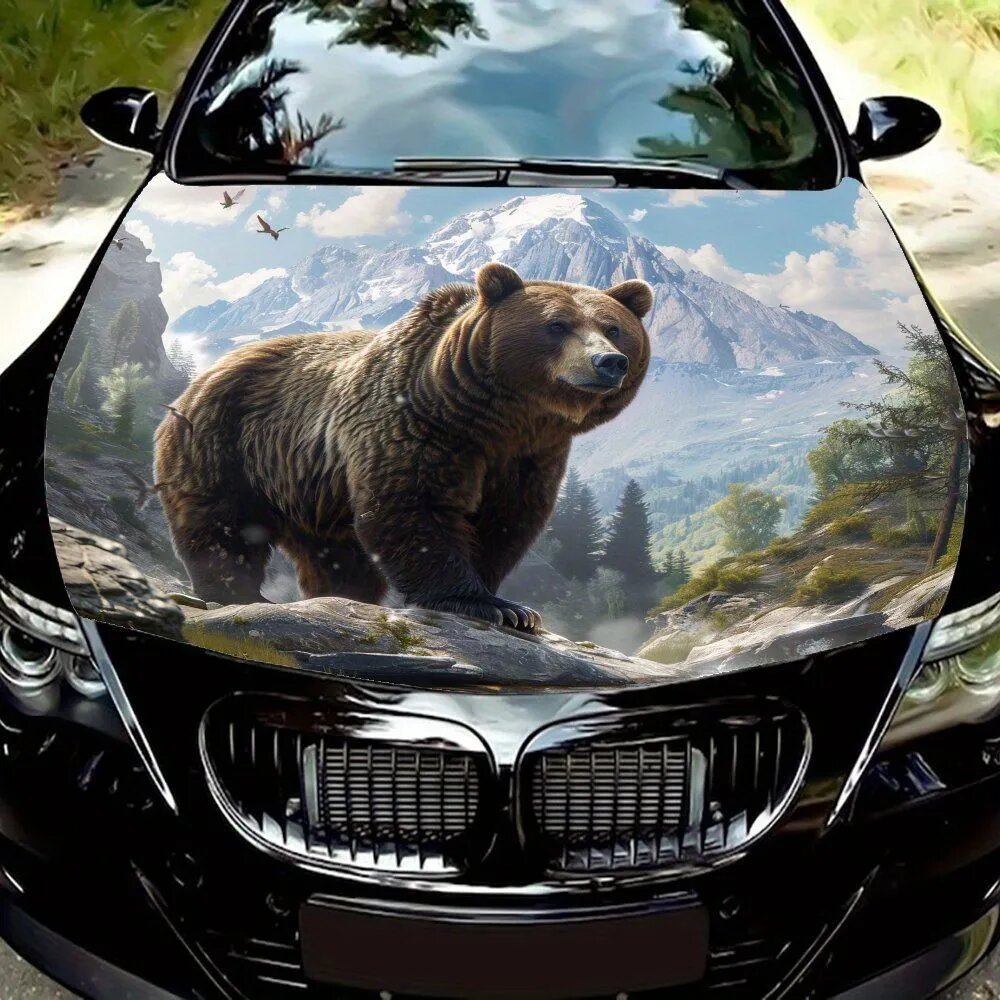 Наклейка на капот Бурый медведь 100*150 см