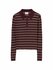 Топ CLAUDIE PIERLOT Striped ribbed-knit polo top, размер 34