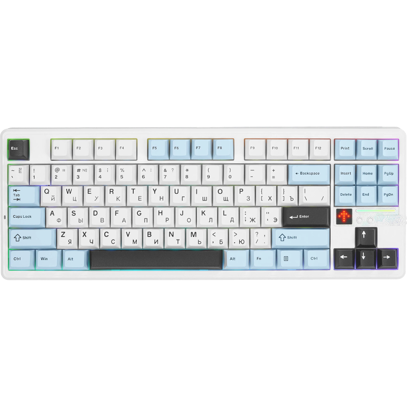 Игровая клавиатура/ Беспроводная механическая клавиатура AULA F87Pro V2 Бело-сине-тёмно-пурпурный Star Vector свитчи РУС (Bluetooth, 2.4 Гц) 6978080506481